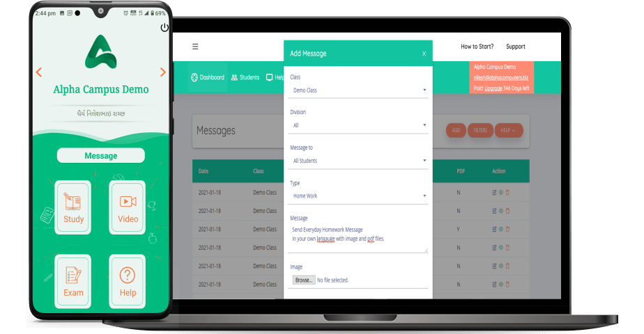 LMS | LEARNING MANAGEMENT SYSTEM with mobile App for Student | School ...